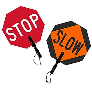 SmartSign "Stop - Slow" Double Sided Paddle | 18" 3M Engineer Grade Reflective Aluminum