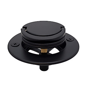 Westbrass D3201-62 Roman Tub Drain Trim with 4-1/4" OD Tile Square, Matte Black