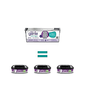 Litter Genie Easy Roll Continuous Refill Bags (1-Pack) | Multi-Layers of Odor-Barrier Technology | Includes 24 Bags