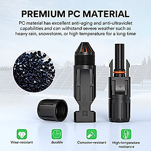 Bateria Power 12PCS Solar Cable Connectors, Male＆Female IP67 Waterproof Solar Panel Connectors with Spanners