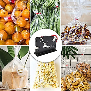 Tape Bag Sealer with Trimmer, Built-In Sharper Blade, Clear Plastic Bags Sealing Machine for Cookie, Bread and Ground Meat Packaging (Include Tape)