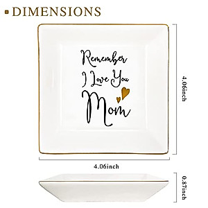 KLYJI Mom Gifts for Mom Mothers Day Gifts Birthday Gifts for Mom from Daughter Valentines Day Christmas Gift Thanksgiving -Remember I Love You Mom Jewelry Dish Ring Trinket Tray