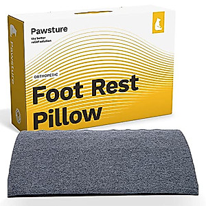 Premium Under Desk Foot Rest Cushion for Your Desk at Work, Home Office, and Gaming - Orthopedic, Ergonomic Memory Foam Foot Stool Cushion with Non-Slip Bottom (Gray)
