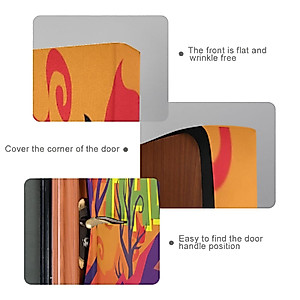 Burbuja Halloween Pattern Door Cover, Stretch Fabric Backdrop Door Porch Covers for Home Party Holidays Decoration, 32x79 in