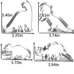 Dinosaur Cookie Cutter Set 10 Piece Dinosaur Footprint,Dinosaur Eggs,Brontosaurus,Camarasaurus,Stegosaurus,Triceratops Dinosaurs Mold for Kids Dinosaur Birthday Party Cakes,Biscuits and Sandwiches.