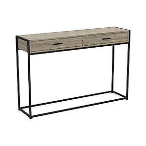 Safdie & Co. Entryway Console Sofa Couch Table/Accent Wall Table-48 Long/Dark Taupe with Drawers for Living Room