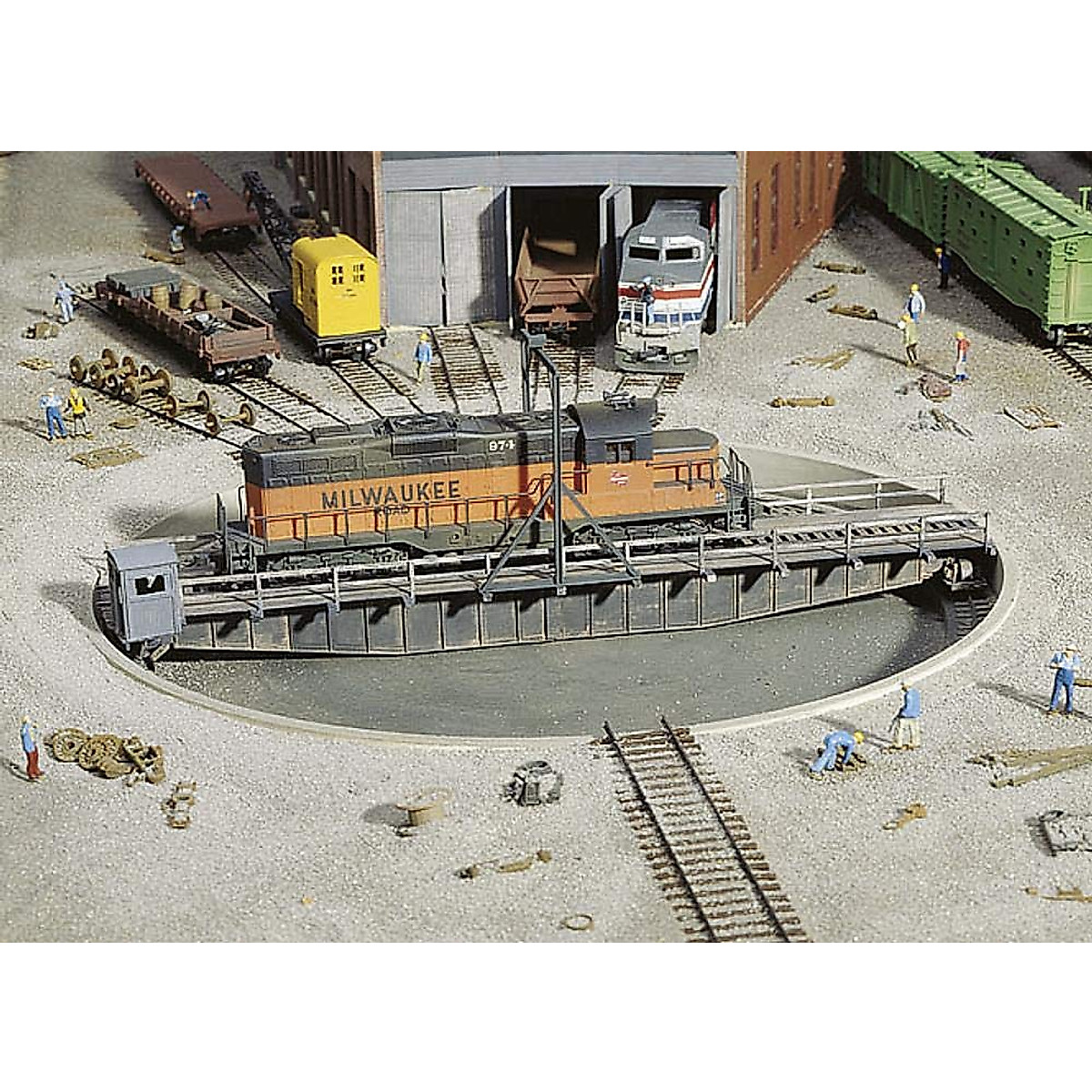 Walthers Cornerstone Series174 HO Scale 90' Turntable Kit Pit Diameter: 13-3/16" 33cm Bridge Holds Loco Up to 12-3/8" 30.9cm