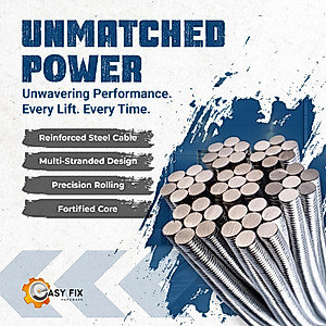 Garage Door Extension Spring Cable Wire -Safety Cable 7 or 8 Feet Garage Door Opener Extension Cable Garage Springs Pair 13' - Garage Door Spring Replace Extension Cable (7 Feet Garage Door)