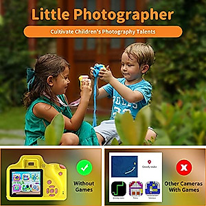 Ourlife Kids Camera for Girls, 12MP 1080P Digital Camera with 2 Inch IPS Screen, Kids' Camera with 8 Effect Filters & 10 Frames - Makes a Perfect Christmas Birthday Gift for Children Aged 3-8