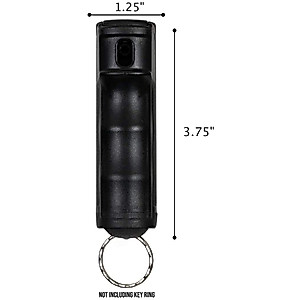 POLICE MAGNUM 2 Pepper Spray 1/2oz Black Flip Top Molded Keychain Security Self Defense Police Strength