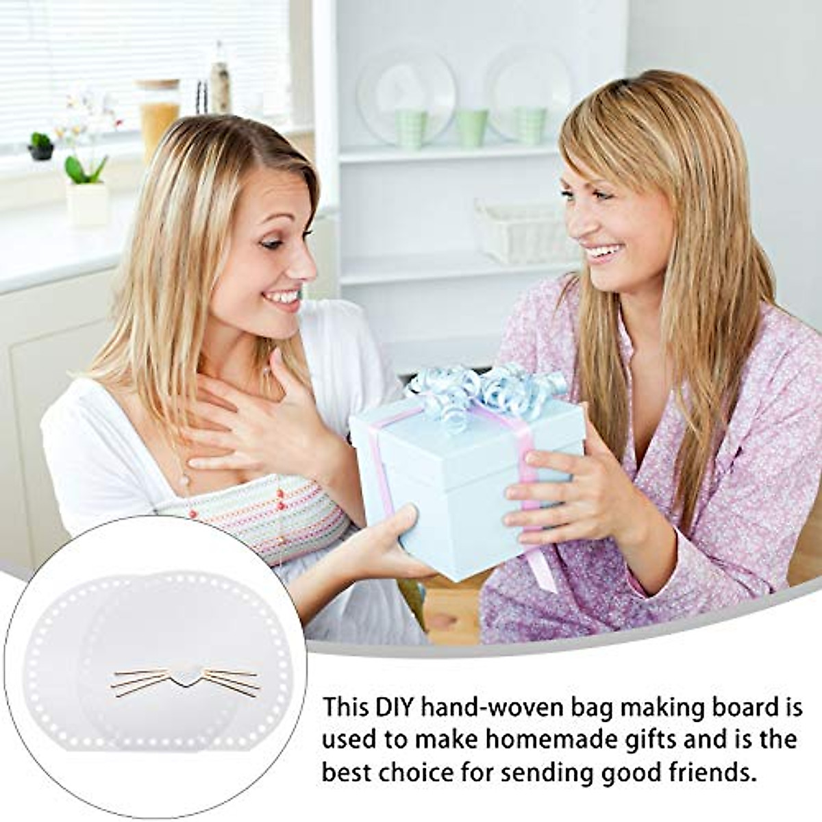 EXCEART Acrylic Bag Weaving Board with Cats Whisker Round Clear Front Back Panel Board Shaper for DIY Knitting Crochet Bag Handbag Purse Summer Bag Women Bags Handmade DIY Accessories