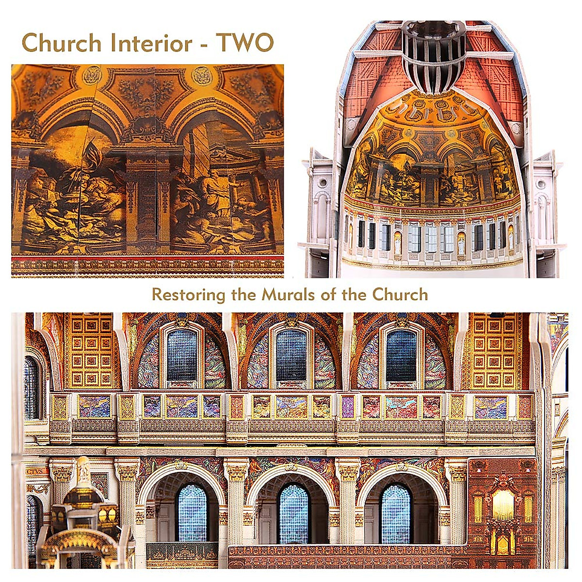 CubicFun 3D Puzzle for Adults Moveable Notre Dame de Paris Church Model Kits Large Challenge French Cathedral Brain Teaser Architecture Building, 293 Pieces Christmas Decorations