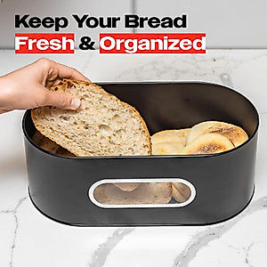 ANGORA BRANDS Bread Boxes - Wooden Bread Box - Stylish Bread Keeper - Bread Boxes for Kitchen Counter - Reliable Bread Storage Box - Modern Bread Box - Bread Box by Knivi