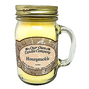 Our Own Candle Company Honeysuckle Scented 13 Ounce Mason Jar Candle