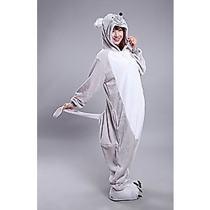FashionFits Unisex Hoodie Jumpsuit Mouse Costume Pyjama Cosplay Sleepwear Gray XL