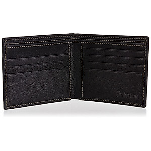 Timberland Men's Leather Passcase Security RFID Wallet, Black, One Size