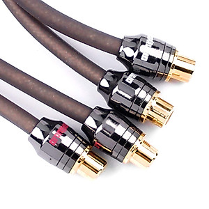 LEIGESAUDIO 1ft 1 Male to 2 Female RCA Y Adapter Splitter Connector (2 Pack) (1 Male to 2 Female)