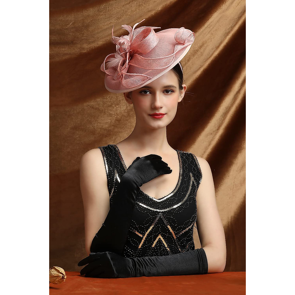 Comott Tea Party Fascinator Derby Hat Sinamay Church Hat for Women Cocktail Party Headband