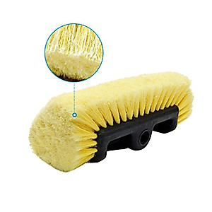 CARCAREZ 10" Car Wash Brush with Soft Bristle for Auto RV Truck Boat Camper Exterior Washing Cleaning, Yellow