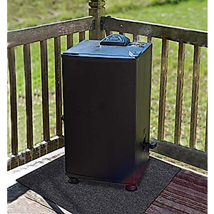Electric Smoker Mat，Premium Oven Protective Mat—Protects wooden floors and outdoor terraces,Absorbent Material-Contains Smoker Splatter，Anti-Slip and Waterproof Backing，Washable (36" x 36")