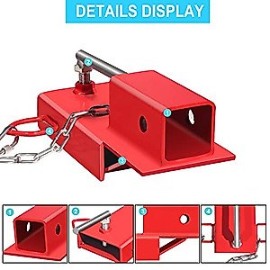 RbhAuto Clamp On Forklift Trailer Hitch Attachment 2" Receiver Trailer Towing Adapter with Chain