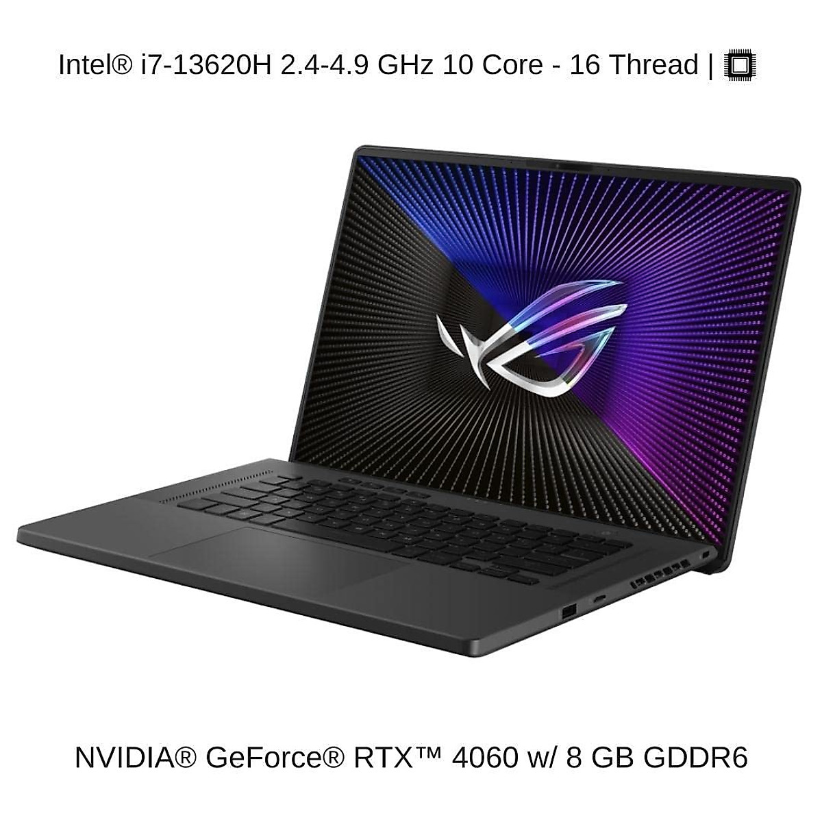 HIDevolution ASUS ROG Zephyrus G16 GU603VV 16" FHD+ 165Hz, 2.4 GHz i7-13620H, RTX 4060, 32 GB DDR4 RAM, 1 TB PCIe SSD, Windows 11 Home