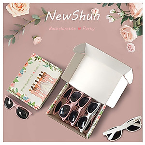 NewShun Bachelorette Party Sunglasses 10 PCS for Bridal Shower & Weddings Favors (Pink)