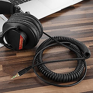 BUTIAO MDR7506 Cable, Replacement OFC Stereo Audio Spring Coiled Aux Cable with 6.35mm Adapter Extension Cord for Sony MDR-7506 MDR-7509 MDR-V6 MDR-V600 MDR-V700 MDR-V900 Headphones