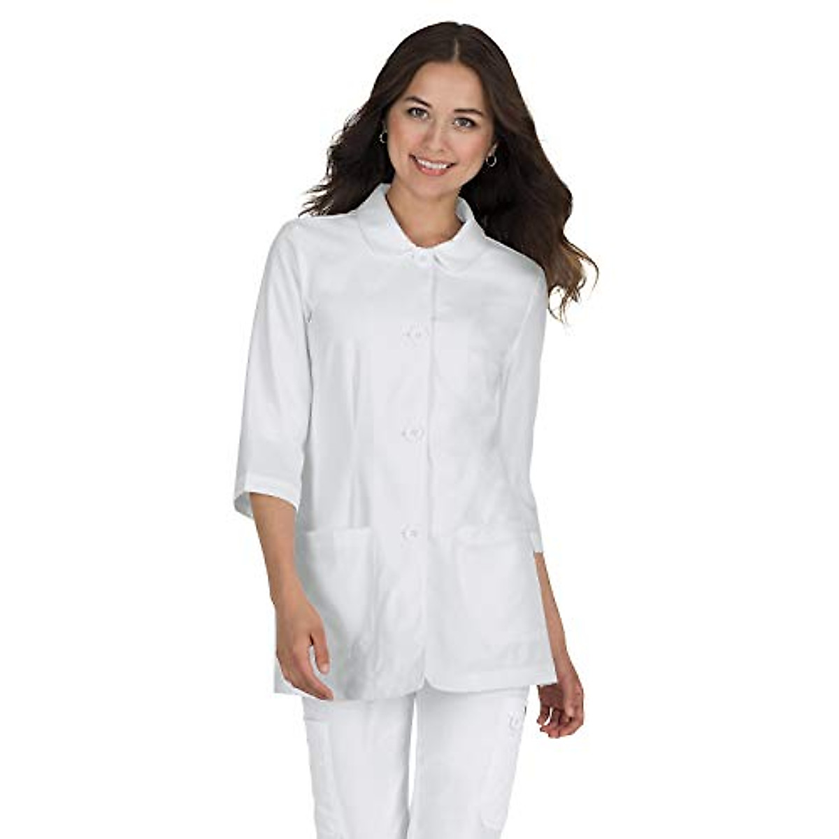 KOI 446 Women's Amber Lab Coat (White, X-Small)