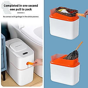 MOPALL Trash Cans for Bathroom,Automatic Garbage Cans with Lids for Bedroom,15L Smart Dogproof Slim Plastic Narrow Garbage Bin,4 Gallon Wastebasket for Living Room,Office,Toilet,RV, White