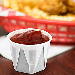 SINJEUN 1000 Pack 2 oz Paper Souffle Portion Cups, Disposable Condiments Sample Cup Snack Cups for Measuring, Jello Shots, Sauces, White