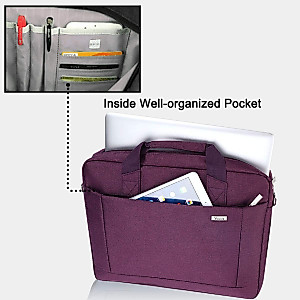Voova Laptop Bag Case 16 15.6 15 Inch Laptop Briefcase,Expandable Computer Shoulder Messenger Bag Waterproof Carrying Case with Tablet Sleeve for Men Women,Business Office Travel College School,Purple