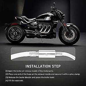 KIFIDAN Motorcycle Brake Bleeder Hose,One Way Check Valve Brake Fluid Bleeder Kit with Tube & Clamp,Universal Motorcycle Accessories Brake System Bleeding Tools for Clutch,Hydraulic Brake