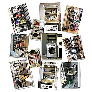 BKGDO Washer Storage Frames Floor Standing Punch Free Suitable for Over Toilet,Storage Rack Above The Washinghine in The Bathroom,Balcony,Laundry Cabinet,3-Layer Drum Washinghine Rack/184Cm/184Cm