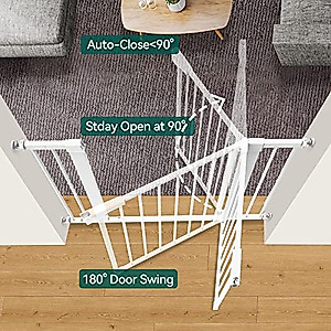 Babelio Baby Gate for Doorways and Stairs, 26-40 inches Dog/Puppy Gate, Easy Install, Pressure Mounted, No Drilling, fits for Narrow and Wide Doorways, Safety Gate w/Door for Child and Pets