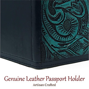 Mauzari Leather Passport Holder for Men and Women — Travel Wallet with Floral and Paisley Designs