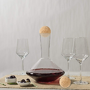 Wine Cork Ball,3 Pieces Wooden Cork Ball Stopper for Wine Decanter Carafe Bottle Replacement (2.4 Inch/ 6.1 cm)