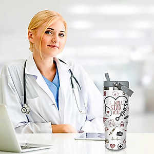 soeufnwhf 30oz Nurse Tumbler Cup with Handle Nurse Travel Coffee Mug, Nurse Nutrition Facts Tumbler, Best Nursing School Gifts, Nursing Graduation Gifts, RN Gifts for Nurses Appreciation Gifts