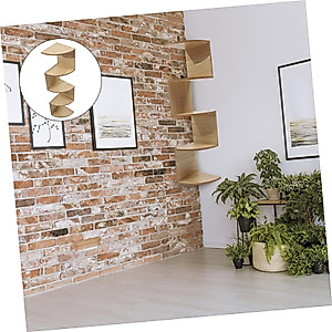 Abaodam Stylish Wooden Shelf Wall Mount Wooden Storage Rack Book Case 5 Layers