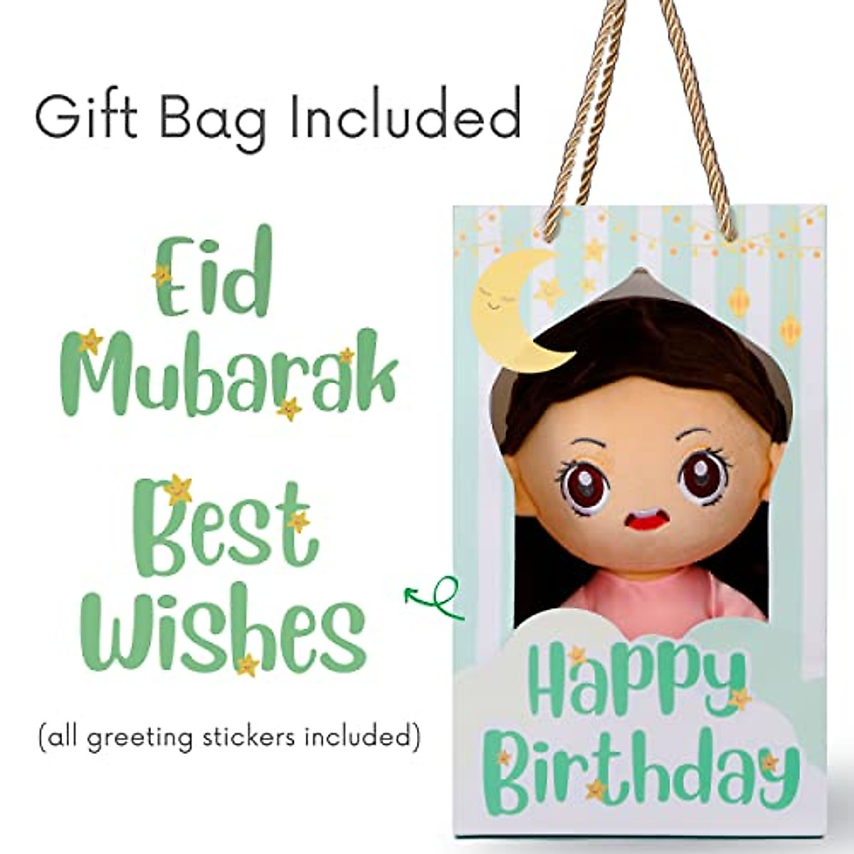 Mommy Yasmin - Soothe & Talking Hijab Doll | Muslim & Islamic Toy | Eid Gift | Quran & Dua | Interactive + Relaxing | Remote | for Baby + Toddlers + Kids(Open Eyes)