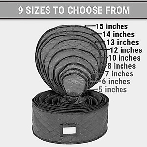 7" Small Plate Storage Case - China Storage Container - Stackable With Padded Interior to Store your Dinnerware Dishes - 12 Felt Dividers Included - Gray - Great for Saucers, Bowls, Appetizer Plates