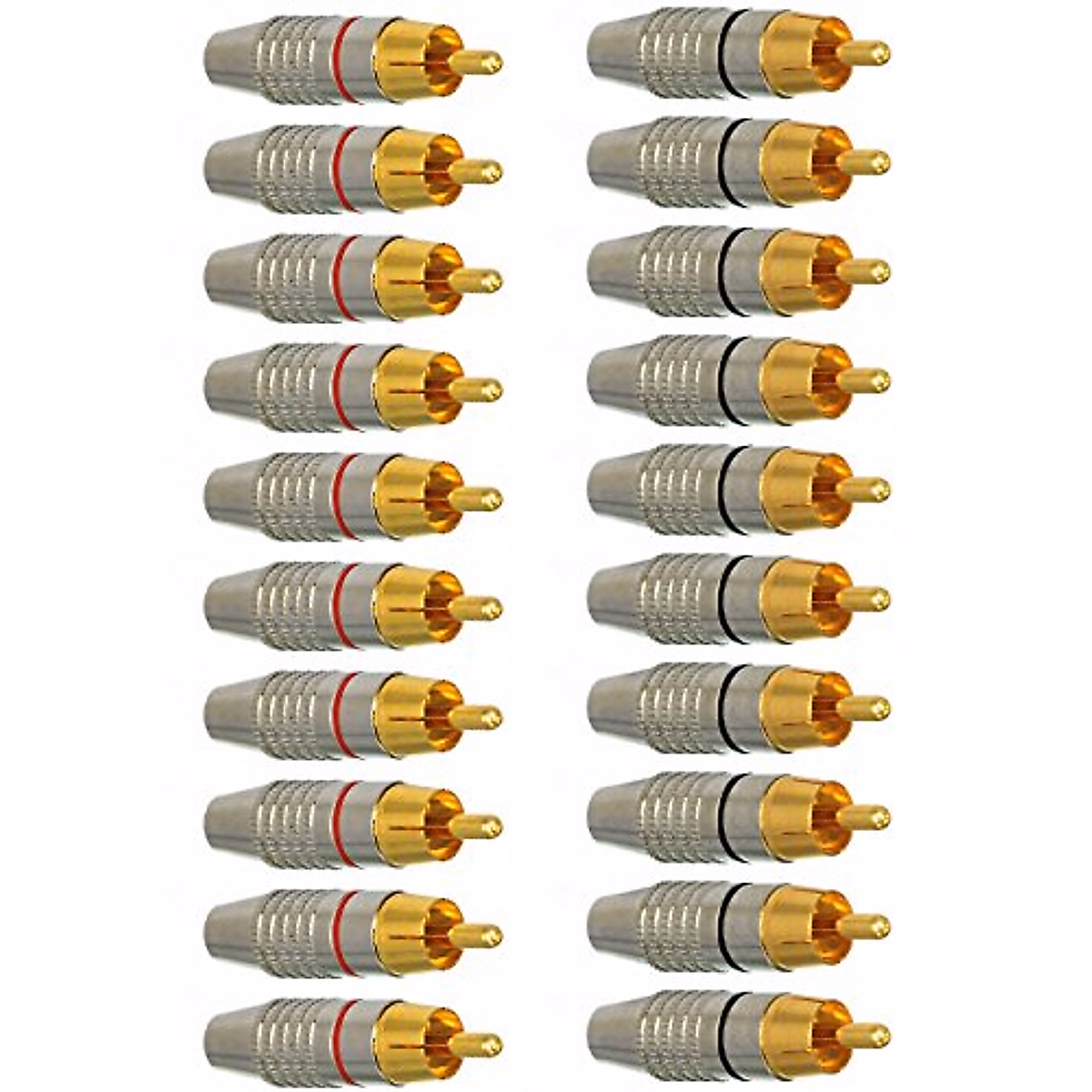 CESS RCA Plug Solder Gold Audio Video Adapter Cable Connector (20 Pack)