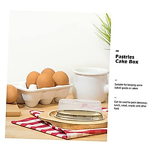 LALAFINA 10pcs Packing Cake Box Fruit Trays Disposable Serving Tray Clear Plastic Containers Clear Cake Container Mini Cupcake Boxes Cake Display Storage Box Pies Cake Box Portable Cake Box