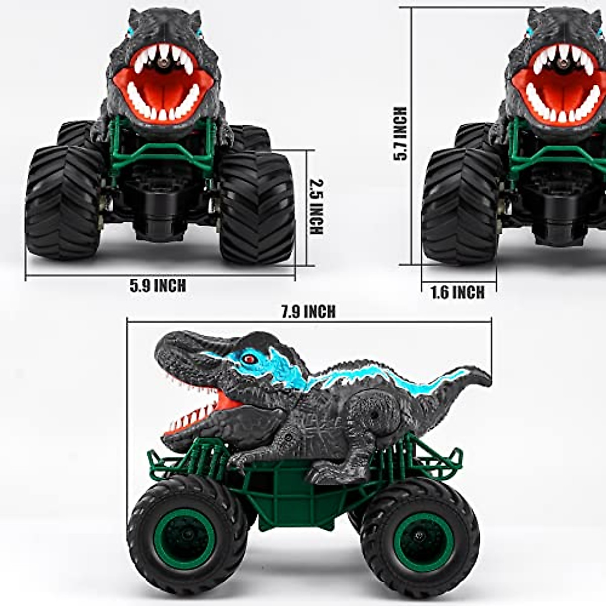 Intano Remote Control Dinosaur car Toy, 2.4G Dinosaur Monster Trucks for Boys 3,4,5,6,7,8 Year Old,Dinosaur Toys for Kids 5-7 with Light Sound Mist Spray.Birthday Gift for Kids Boys Girls