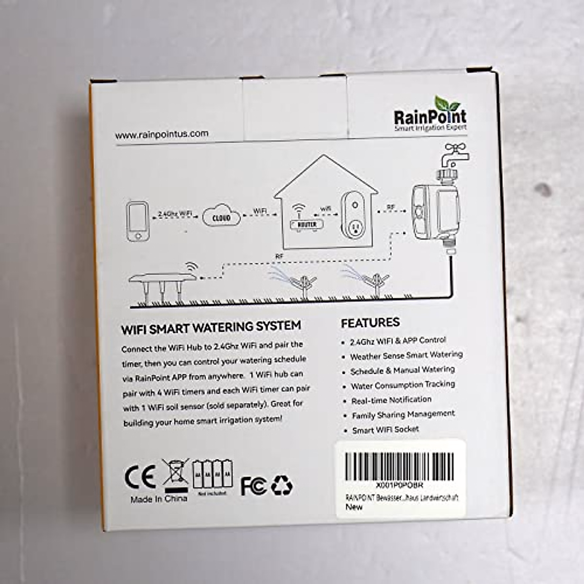 RAINPOINT Sprinkler Timer with Wi-Fi Hub, Smart Watering Timer Programmable Water Timer Hose Faucet Timer, Wireless Remote Control Irrigation System with Water Flow Meter, for Outdoor Yard, Garden