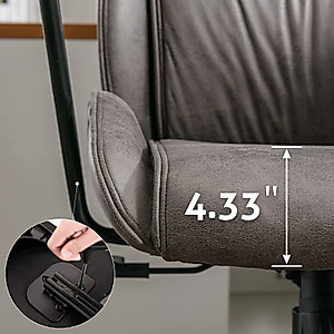 BOWTHY Modern Leather Office Chair,Ergonomic Home Office Desk Chair with Lumbar Support,High Back Swivel Rolling Task Computer Executive Chair,Comfy Conference Room Chairs,330lbs (Grey)