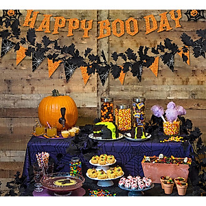 RECUTMS Black Leaf Garland 2PCS 5.7 FT Halloween Garland Fall Leaf Garland Artificial Hanging Black Maple Autumn Vine Leaf Fall Decor Black Maple Garland Black Leaf Halloween Home Decor