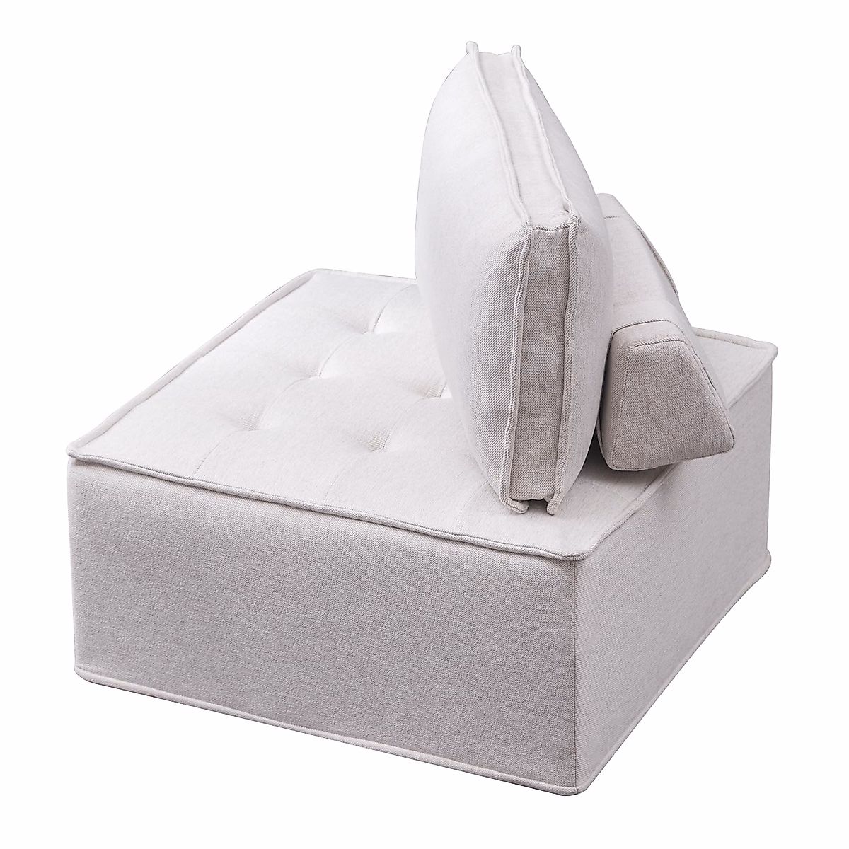 BALUS Modular Sectional Sofa Couch, 4 Seater Cozy Portable Couches, Armless Floor Sofa Couch, Soft Fabric Sofa Bed for Bedroom, Living Room and Sturdy Room, Free Combination, 4 PCS Beige