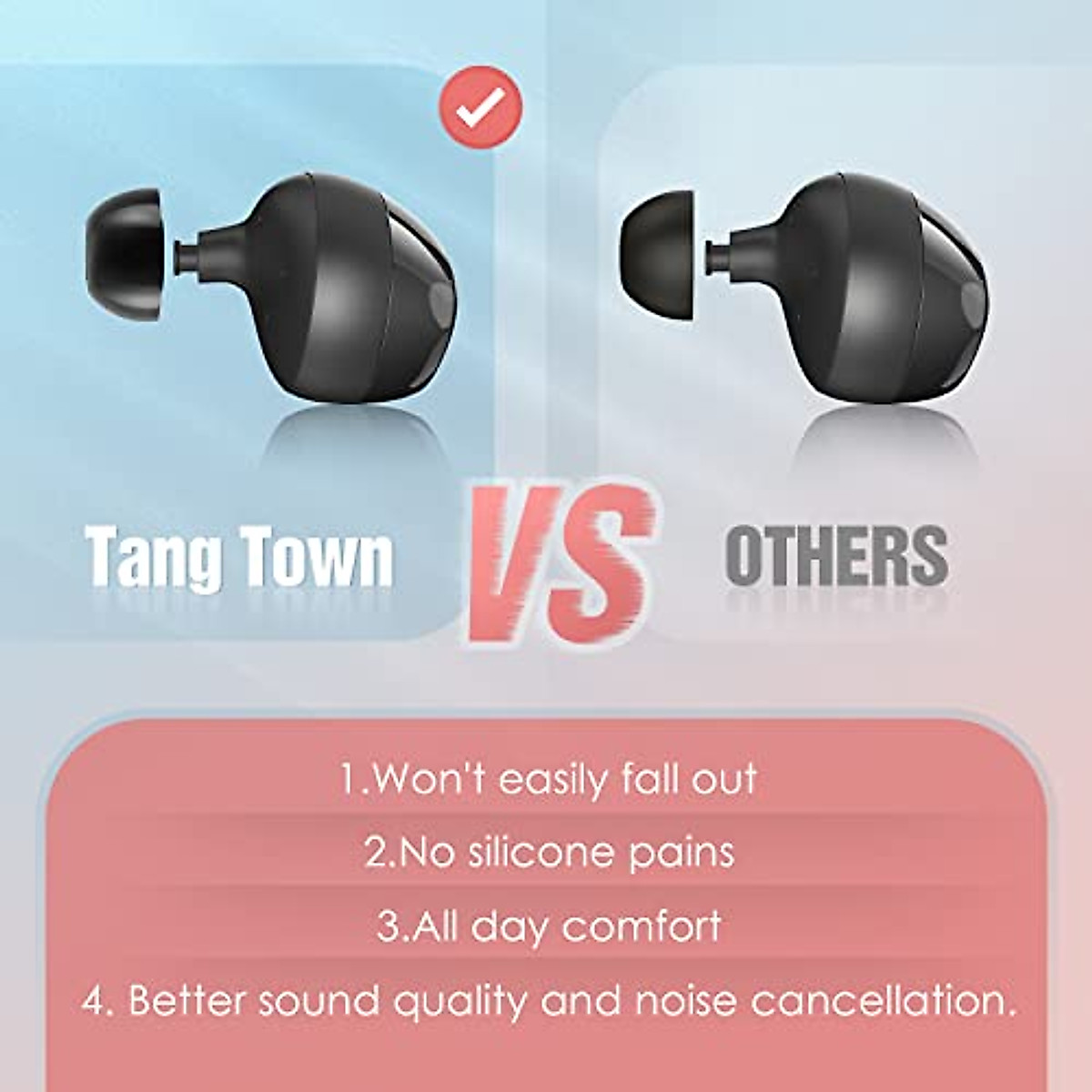 Memory Foam Tips for Samsung Galaxy Buds Pro / Plus / Jabra Elite 85t, No Silicone Eartips Pain, Anti-Slip Replacement Ear Tips, Fit in The Charging Case, 3 Pairs (Assorted Sizes S/M/L, Black)