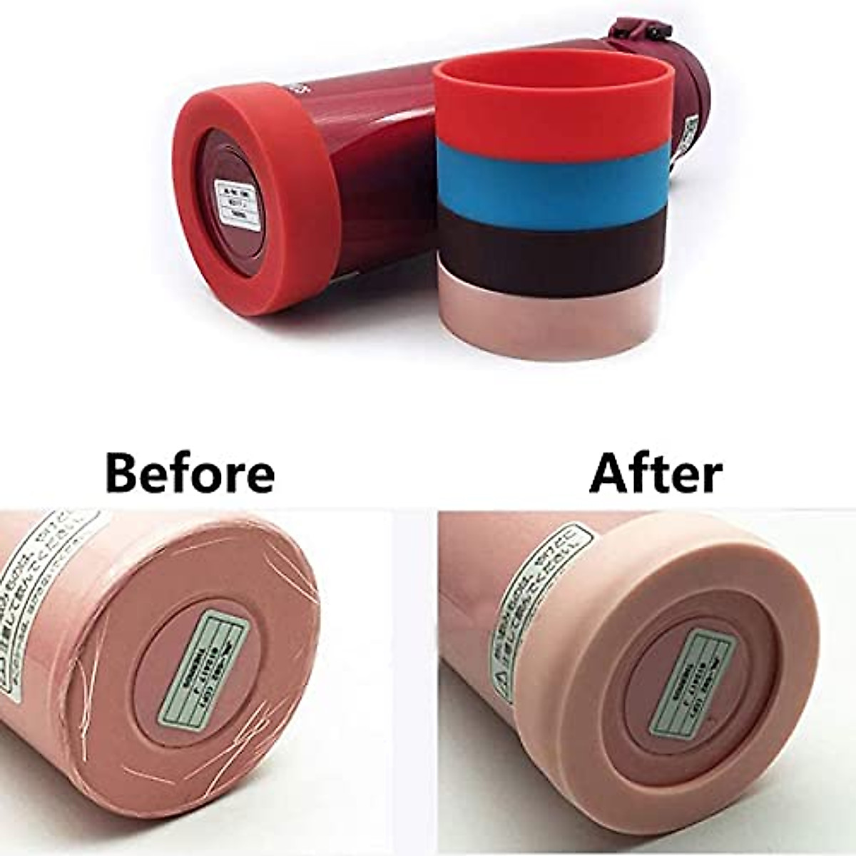 20 PCS 65mm Protective Cup Mat Silicone Sleeve Heat-Resistant Water Bottle Holder Insulation Mat Non-Slip Cup Mug Coaster (10 Colors,2 of Each)